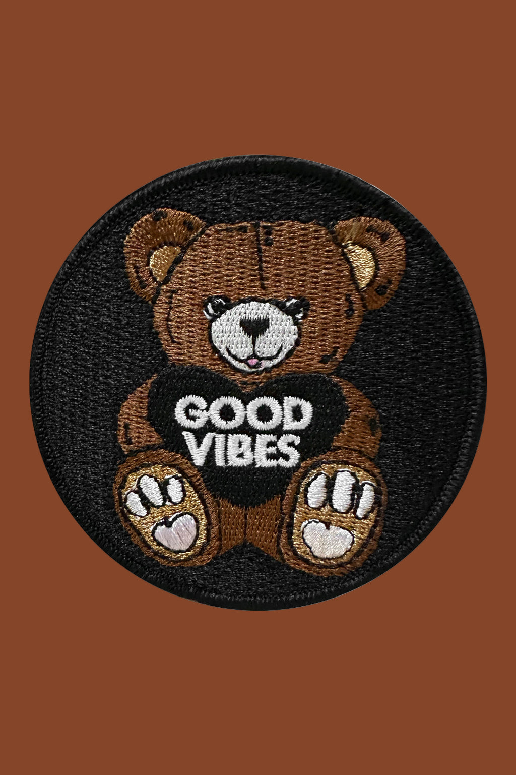 Teddy Bear Patch | Good Vibes | Embroidery: Woolf With Me® Los Angeles