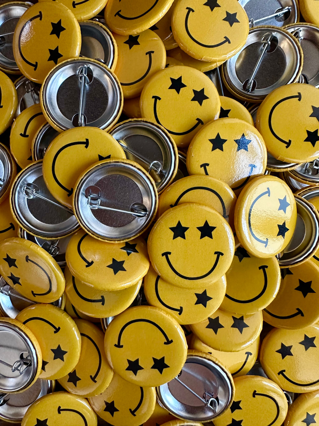 Button Smiley Face | Steel Pin-Back : Woolf With Me® Manhattan Beach ...
