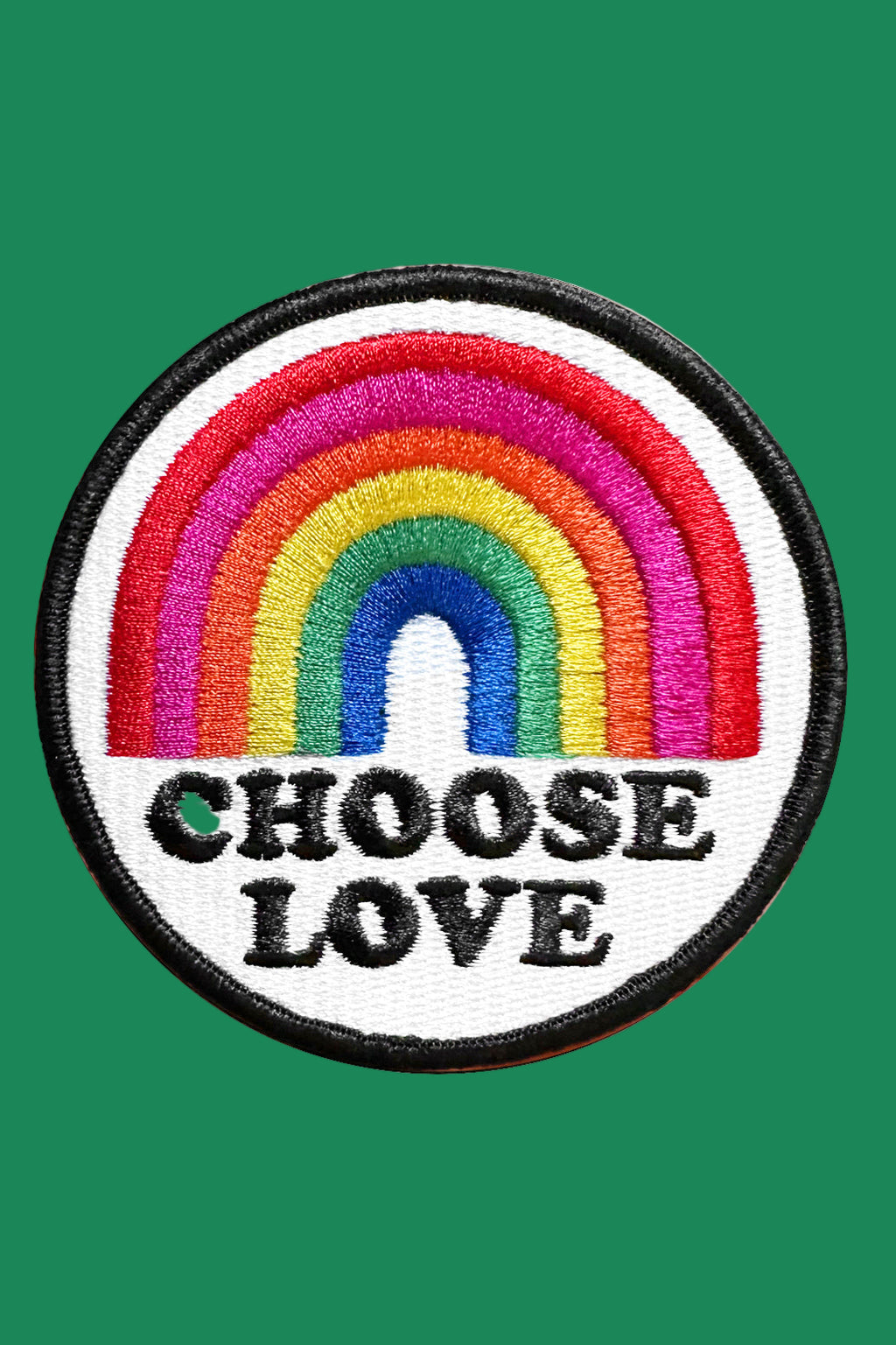 Choose Love Velcro Patch | Rainbow | Embroidery Patch: Woolf With Me ...